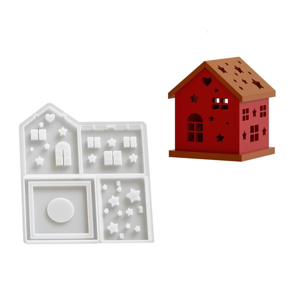 Ciwanning Night Light Stand Molds House Shape Crafting Molds Epoxy ...