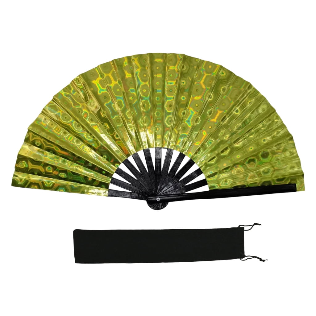 Ciwanning PVC Reflective Colorful Large Folding Hand Fan Foldable Clap ...