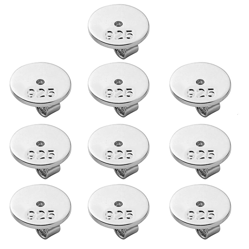 Ciwanning Pack of 10 Round Disc Earring Stopper Metal Ear Studs Closure ...