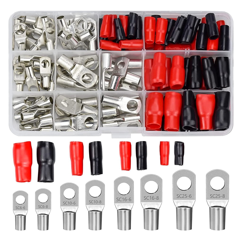 Ciwanning Pack of 120 Professional Cable Lug Set Efficient Cable Lug ...