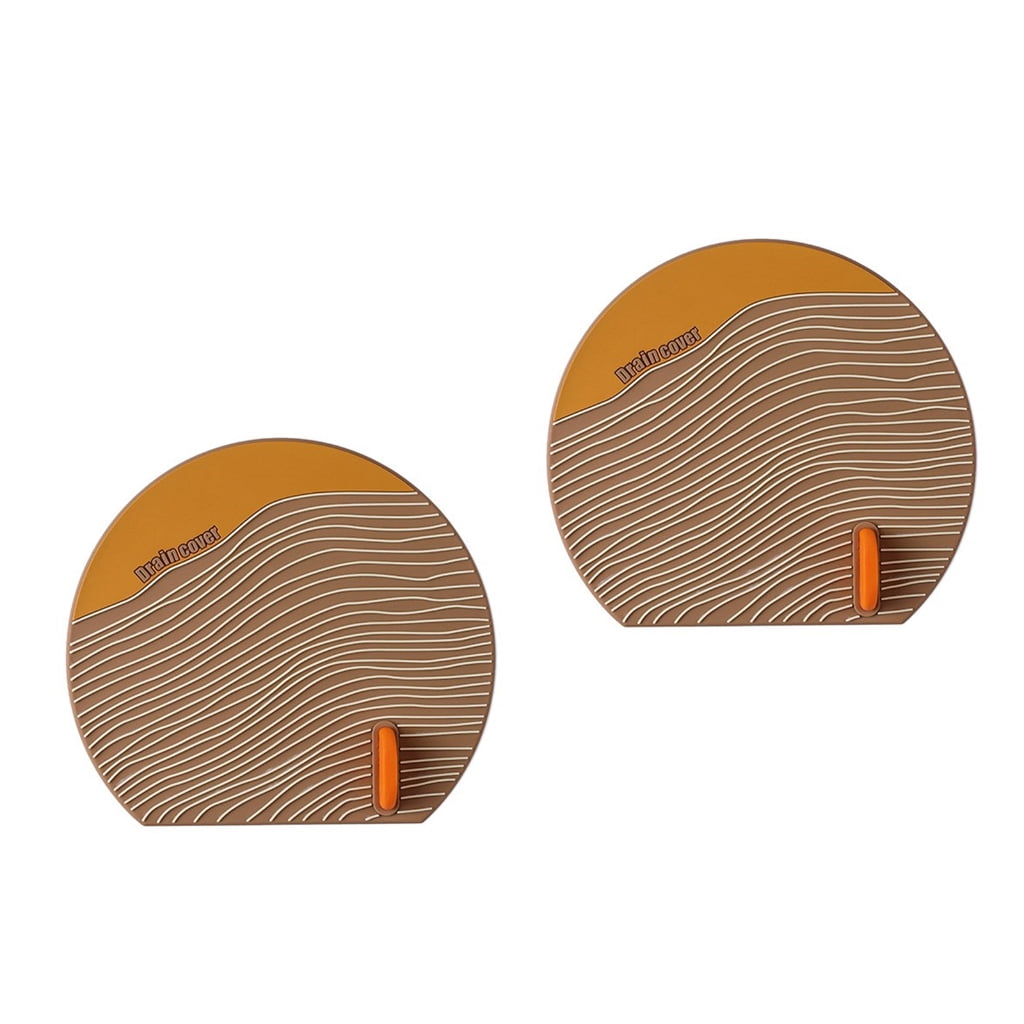 Ciwanning Pack of 2 Silicone Drain Covers Bathroom and Kitchen Use Flat ...