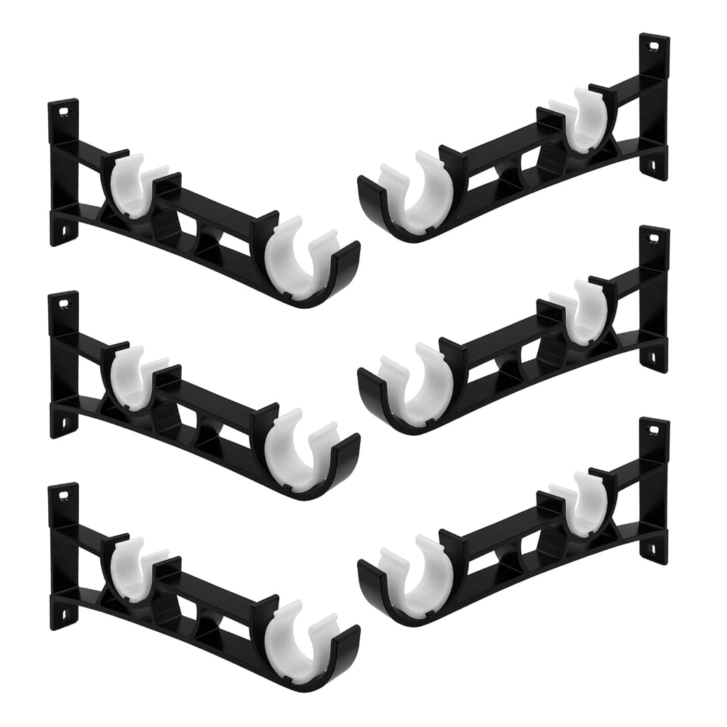 Ciwanning Pack of 6 Multipurpose Double Curtain Rods Mounting Brackets ...