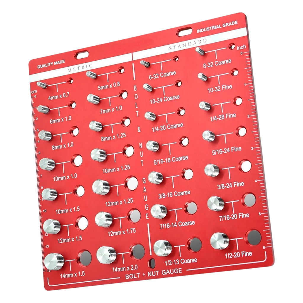 Ciwanning Portable Bolts Thread Gauge 28 Hole Aluminum Alloy Coated ...