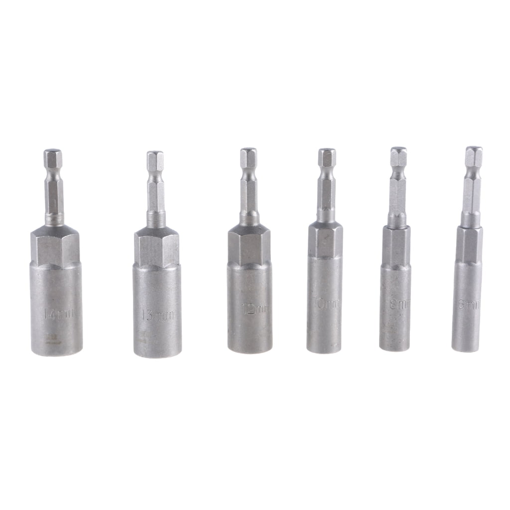 Ciwanning Power Nut Driver Drill Bits Set 1/4” Shank Hexagon Sockets ...