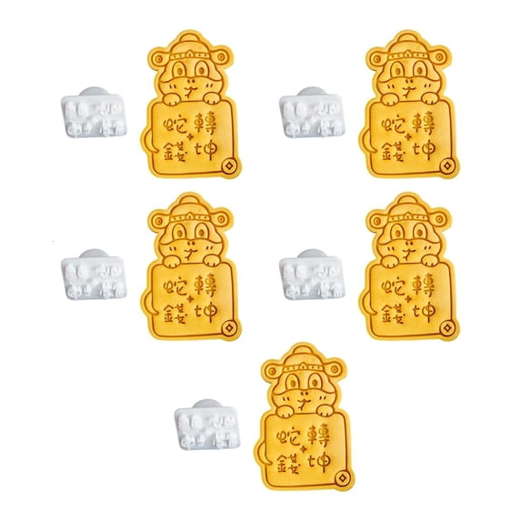 Ciwanning Pressable Biscuits Mold Snake Year Blessings Cookie Cutters ...