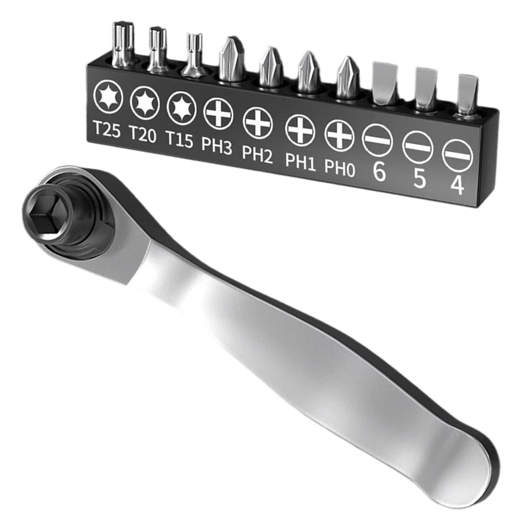 Ciwanning Professional Ratcheting Wrench Antiskid Handle Tool 1/4 ...