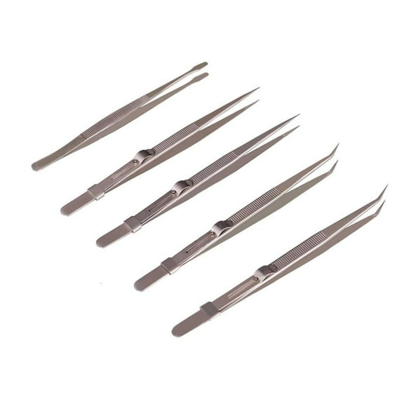 Ciwanning Quality Precisions Tweezers Set 5pcs Steel Tweezers for ...