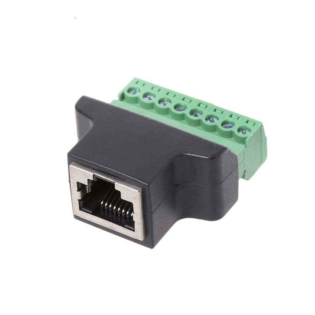 Ciwanning RJ45 Female To Screw Terminal 8 Pin Connector Ethernet Cable ...