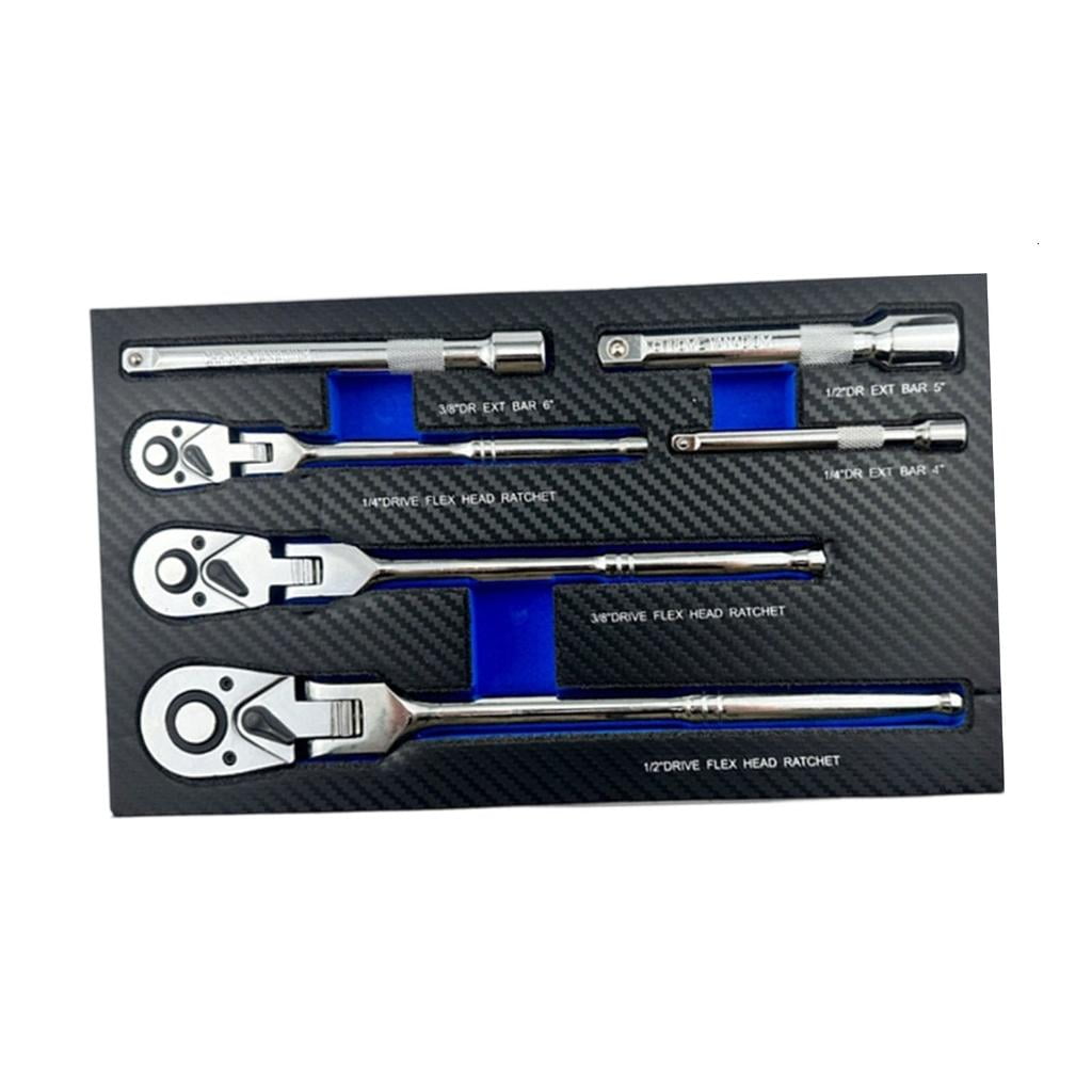 Ciwanning Ratchet Spanner Set Flexible Head Design 3 Extension Rod ...