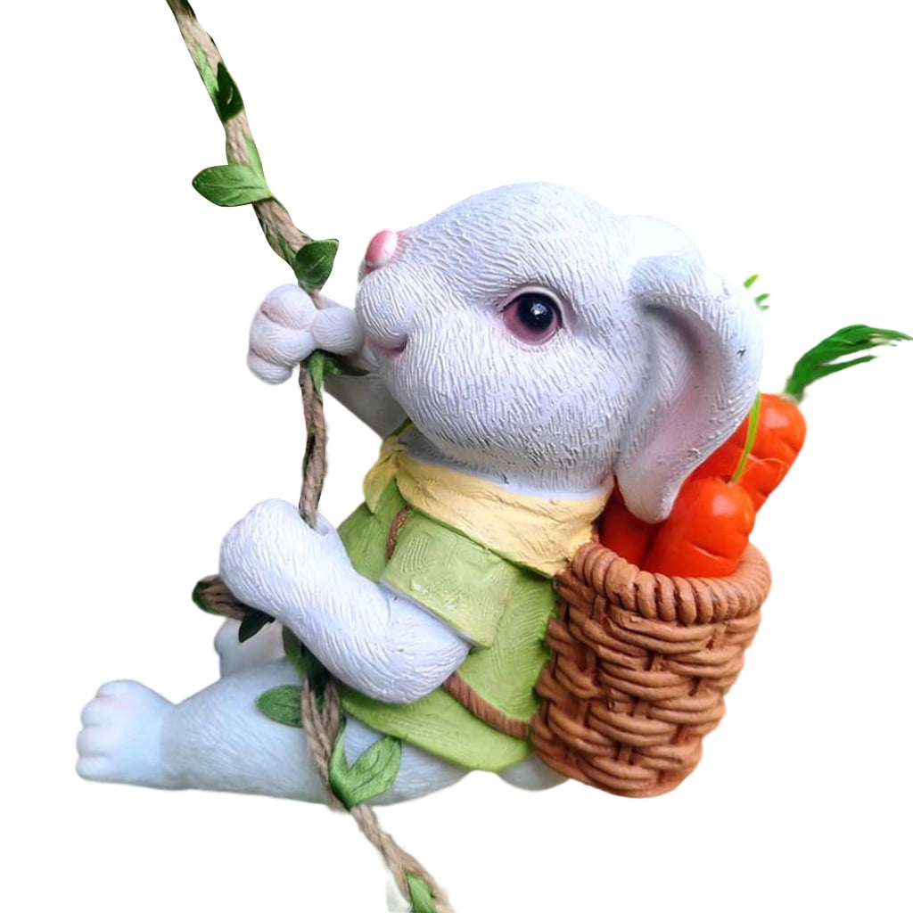 Ciwanning Realistic Climbing Hare Statue Resin Outdoor Decoration Easy ...
