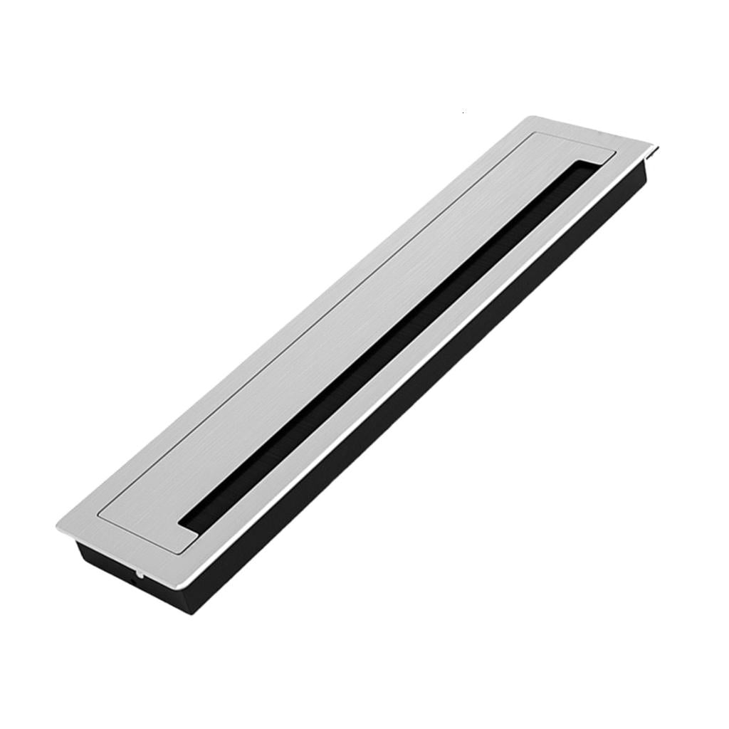 Ciwanning Rectangle Desk Cable Pass Through Grommet with Brush Aluminum ...