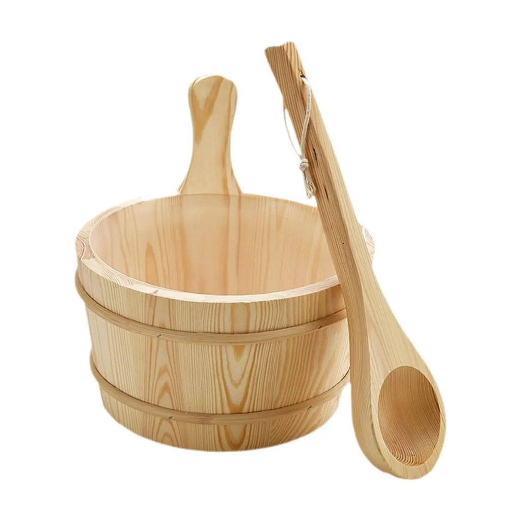 Ciwanning Sauna Water Bucket and Ladle 4L Large Capacity Steaming ...
