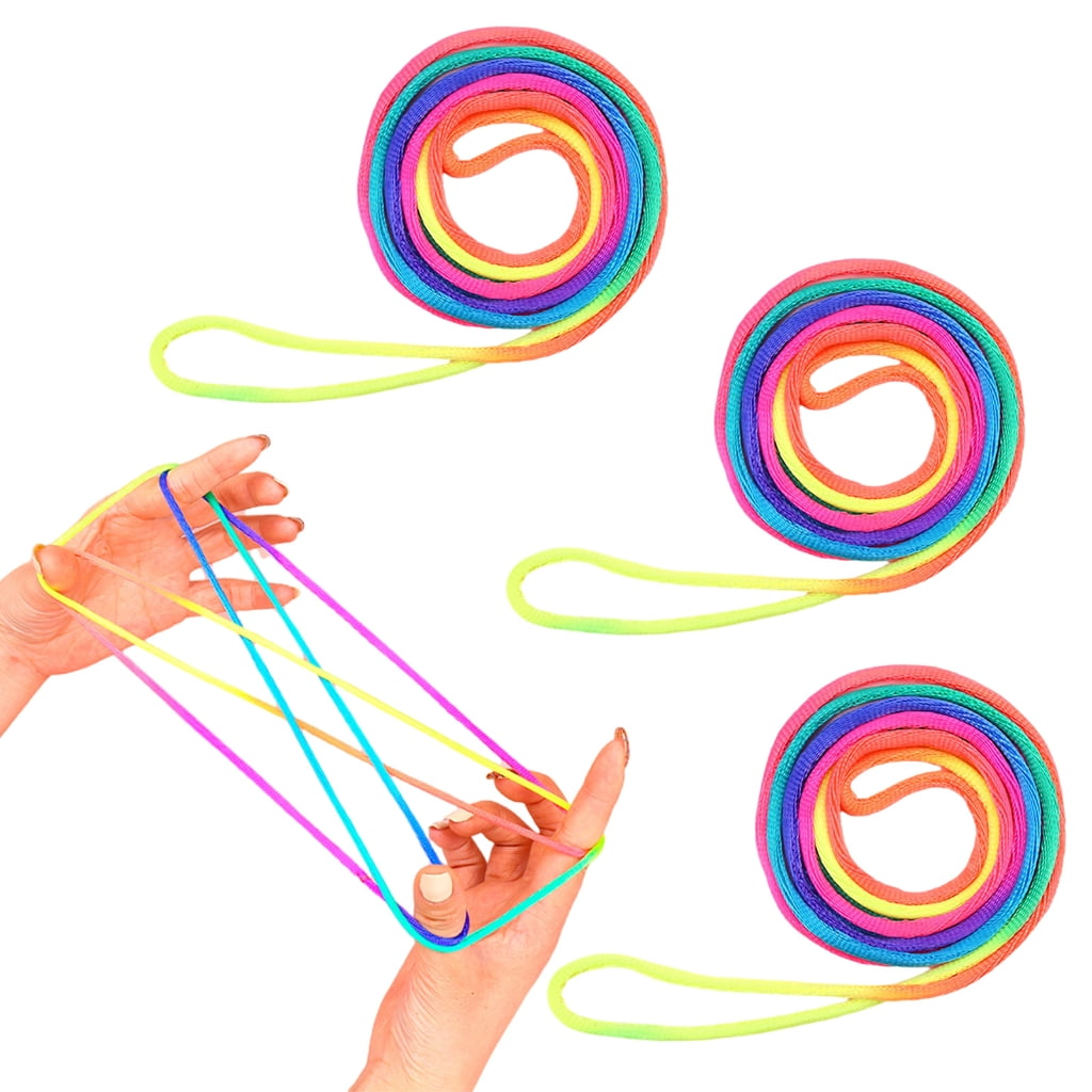 Ciwanning Set of 3 Playful Finger Twisting Ropes Rainbow Themed Toy for ...