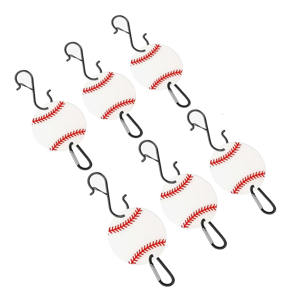 Ciwanning Set of 6 Baseball Themed Fence Hooks for Bat Bag Water ...