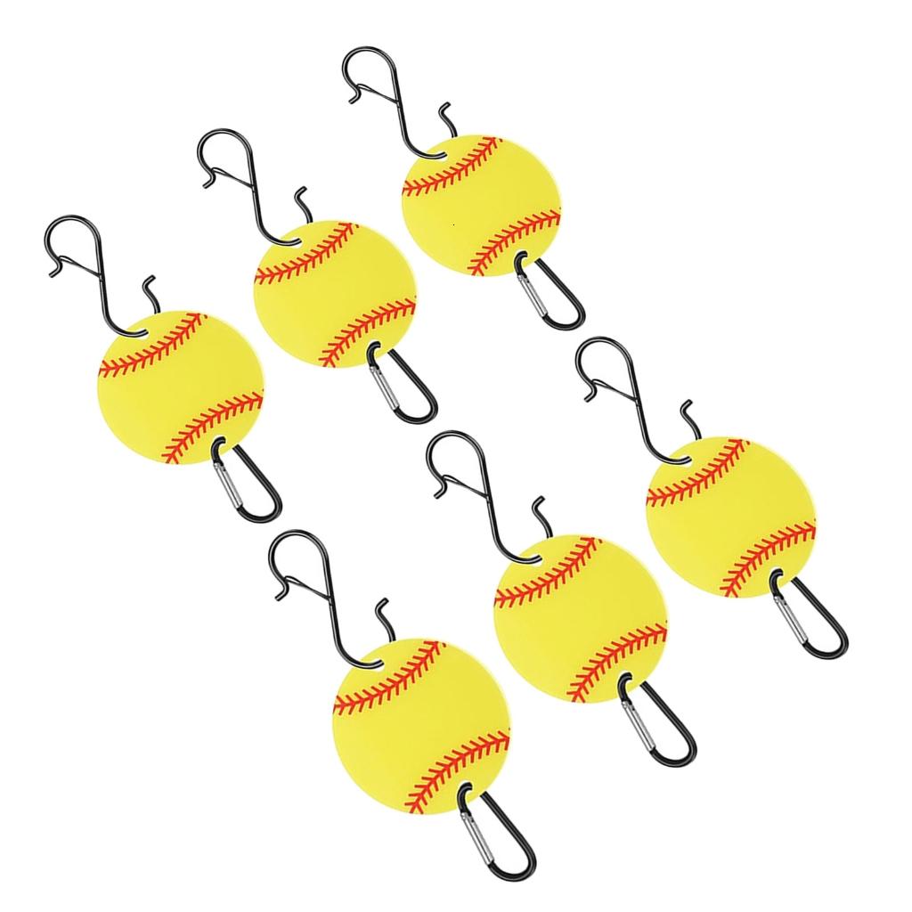 Ciwanning Set of 6 Baseball Themed Fence Hooks for Bat Bag Water ...