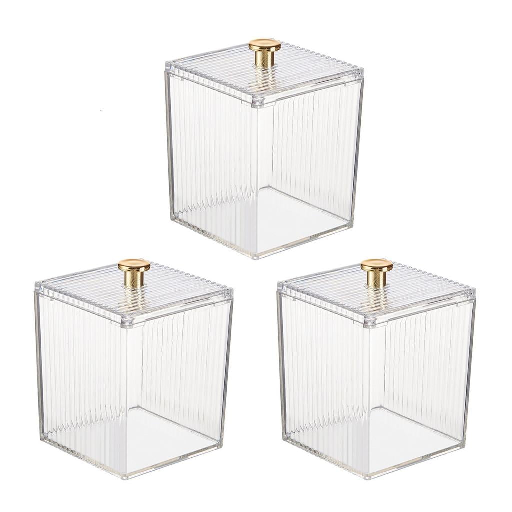 Ciwanning Space Saving Cotton Ball Storage Jar With Removable Lid ...