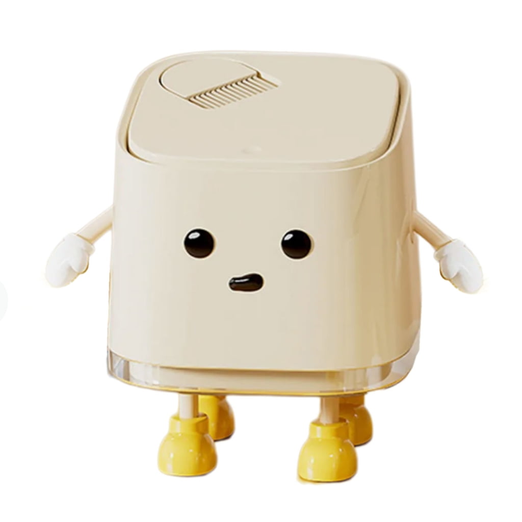 Ciwanning Space Saving Miniature Trash Bin for Desk Press to Open Lid ...