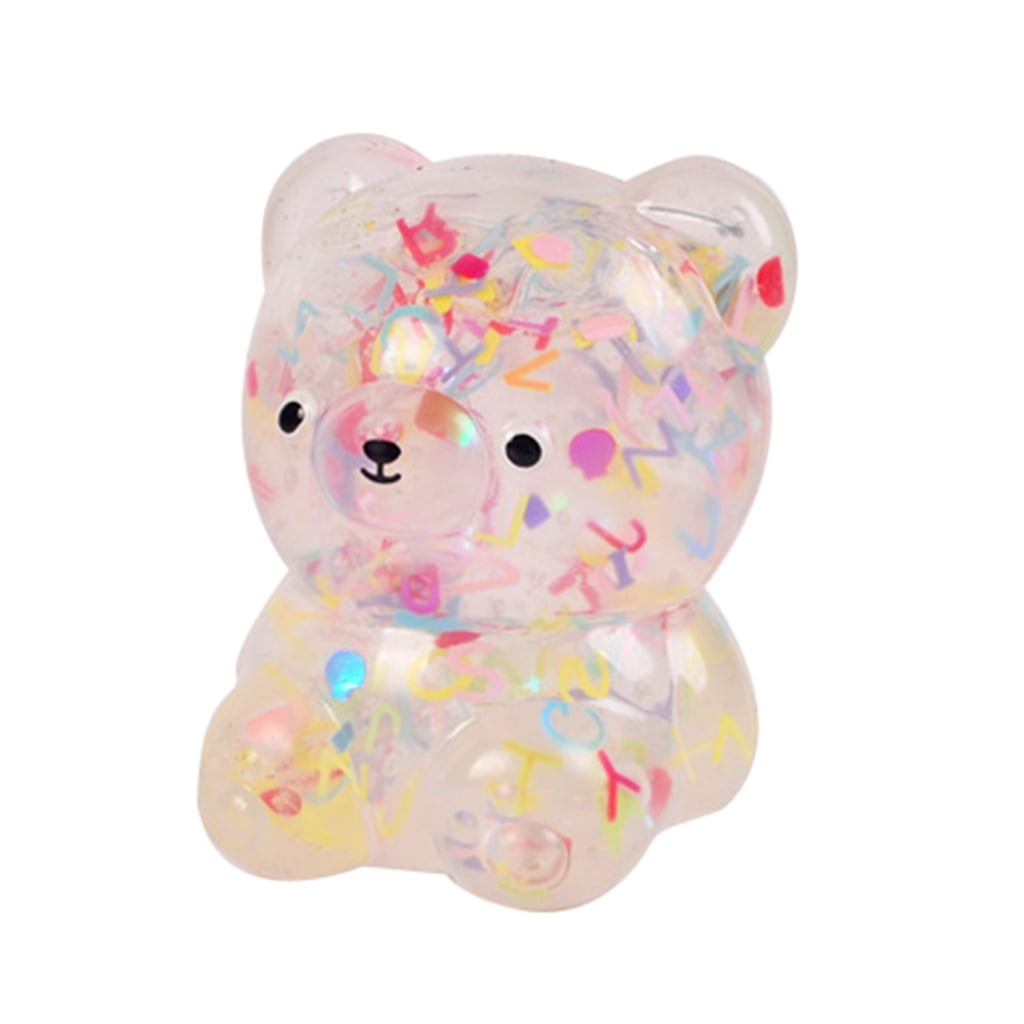 Ciwanning Squeezable Toy Sequins Bear Realistic Figurine Toy Soft Toy ...