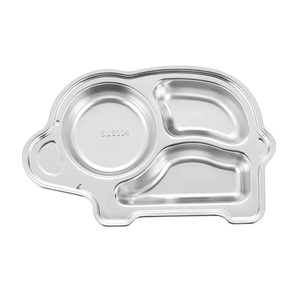 Ciwanning Stainless Steel Divided Plate Cartoon Dinner Tray Lunch ...
