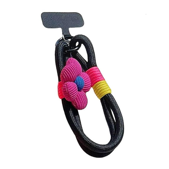 Ciwanning Stretchy Nylon Phone Cord With Floral Accent And T Bar Clip ...