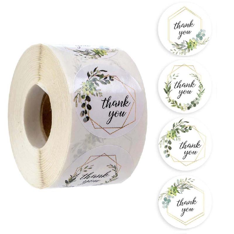 Ciwanning Thank You Stickers 500pcs/roll Decals Craft Project Adhesive ...