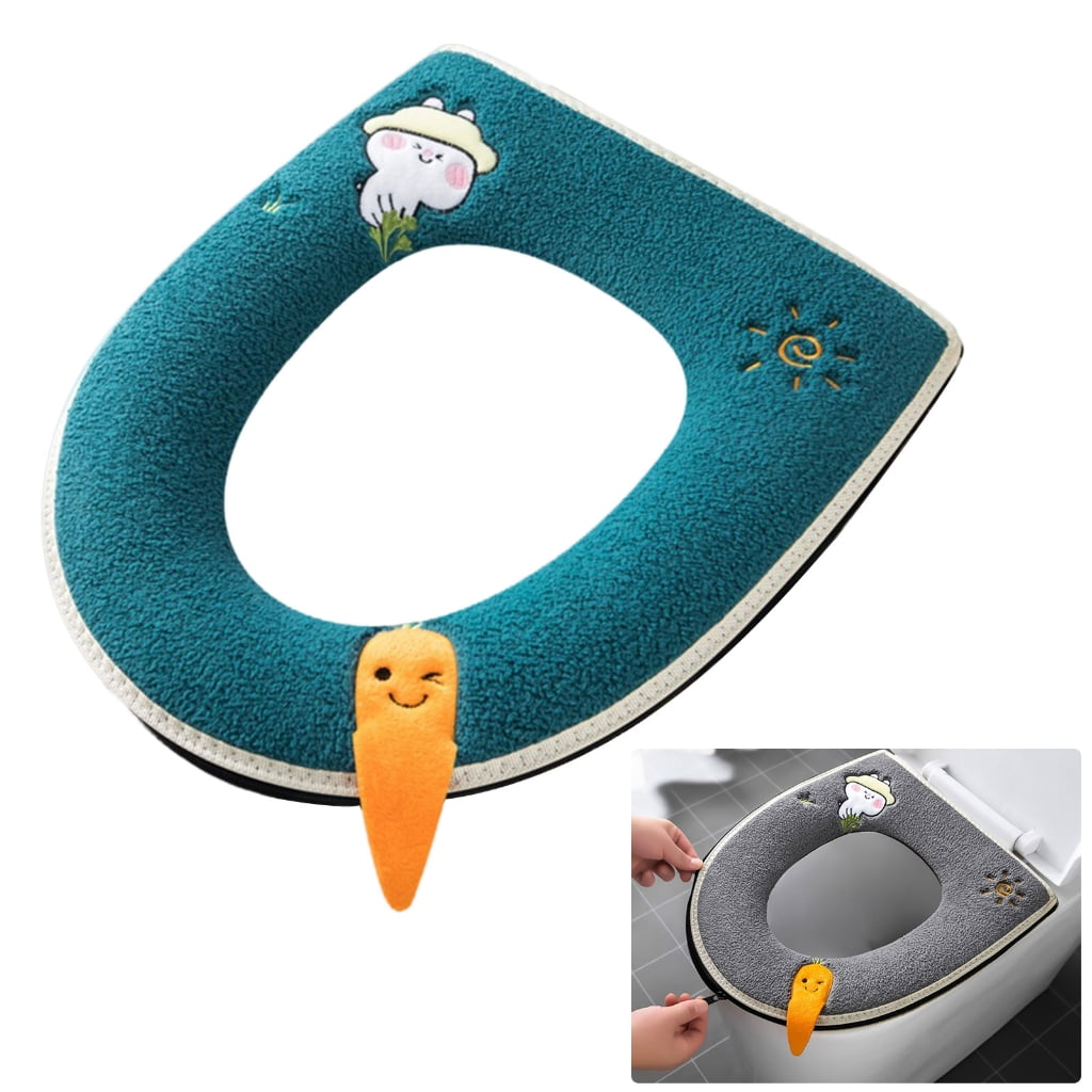 Ciwanning Toilet Mat with Handle Zipper Closure Bathroom Toilet Pad ...