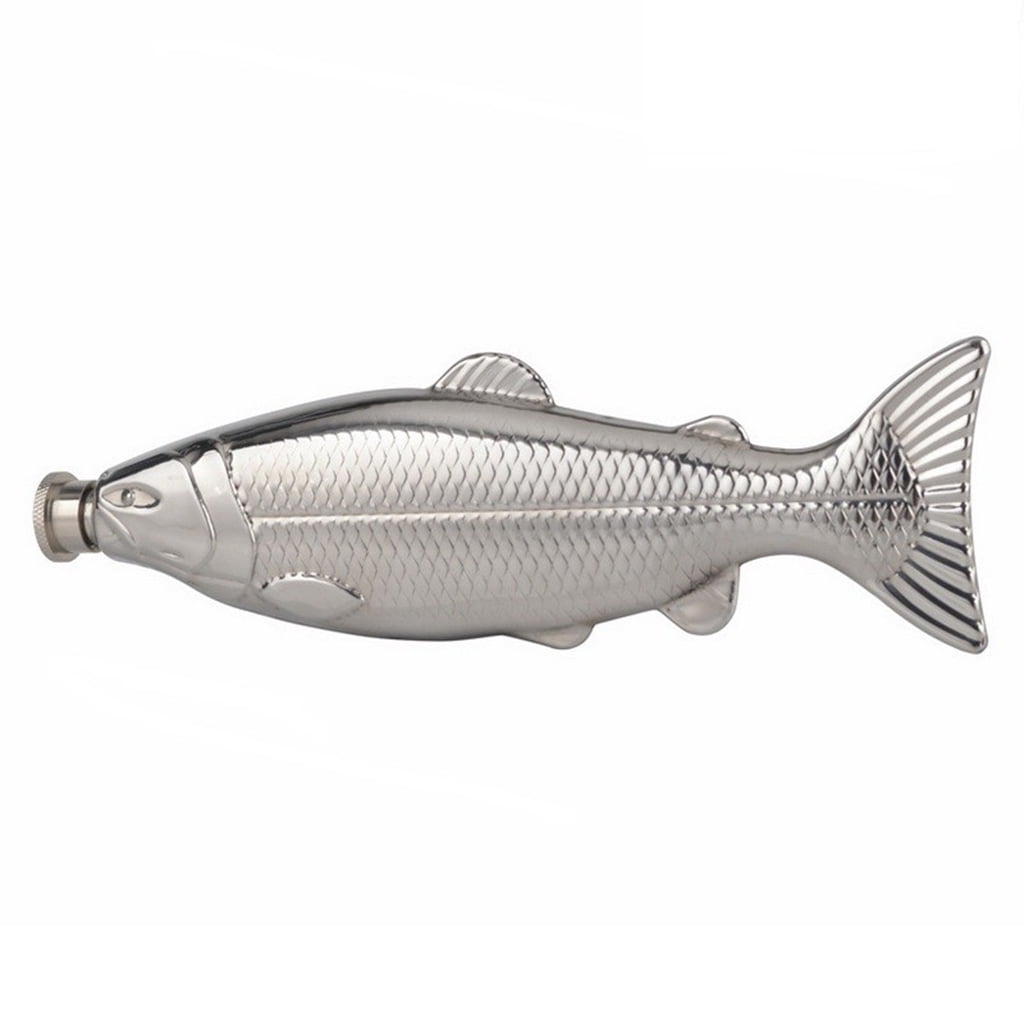 Ciwanning Trout-Fish-Shape Hip Flask 4oz Bottle With Funnel Pocket ...