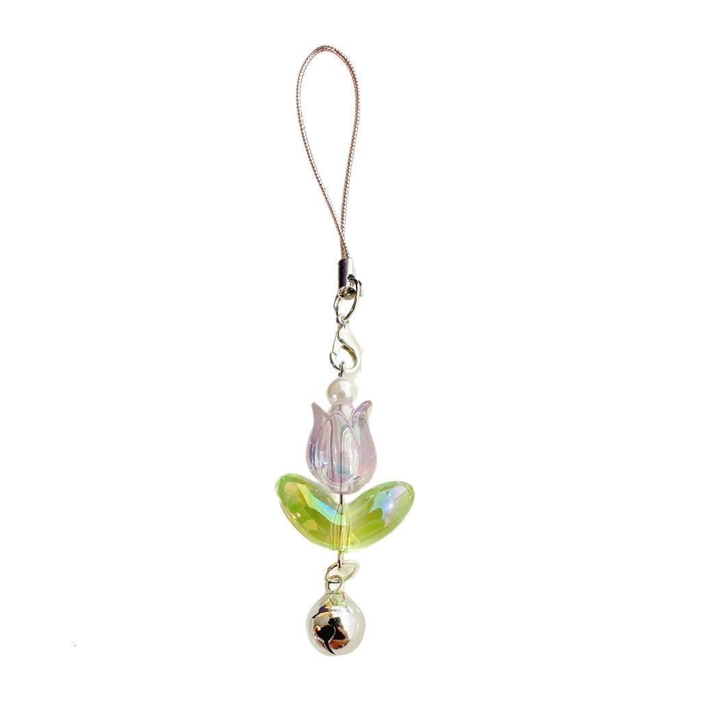 Ciwanning Tulips Flower Bell Charm Pendant Chain Phone Straps Pocket ...