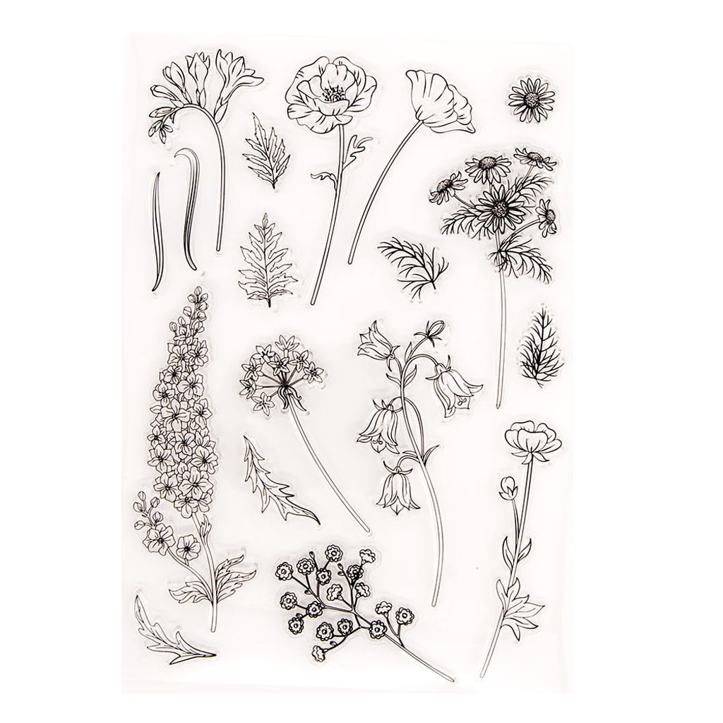 Ciwanning Various Flowers Silicone Clear Seal Stamp Scrapbooking ...