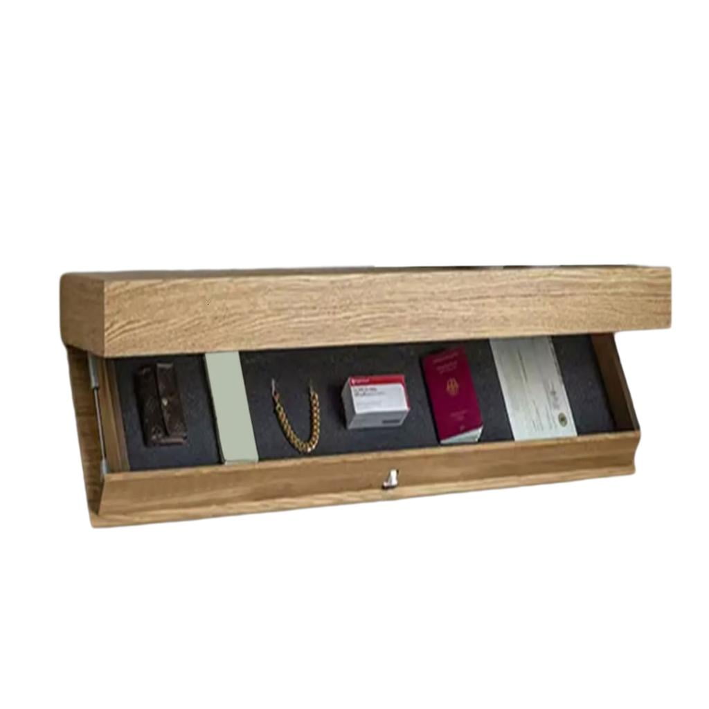 Ciwanning Waterproof Wood Storage Box with Secure Concealed Compartment ...