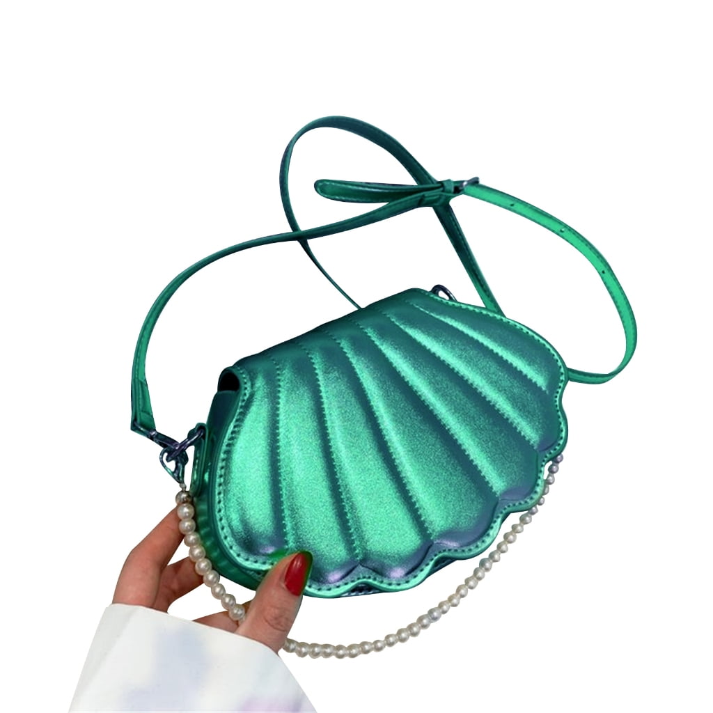 Ciwanning Womens Pearl Chain Handbag Purse Female Shell Shape Shoulder ...