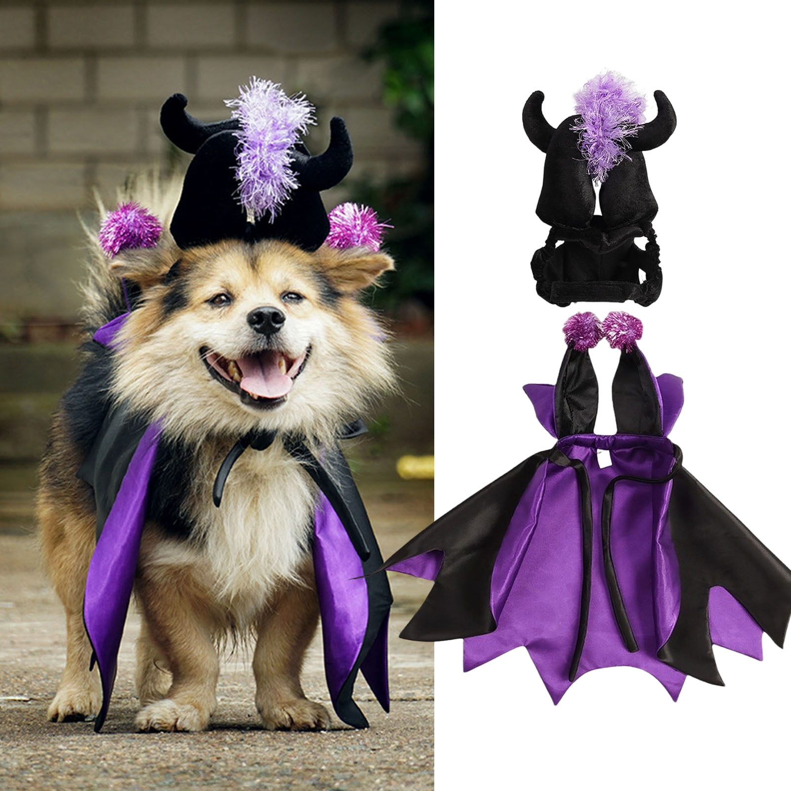 Cixusio Dog Halloween Costumes Pet Halloween Witch Costume Dog Wizard ...