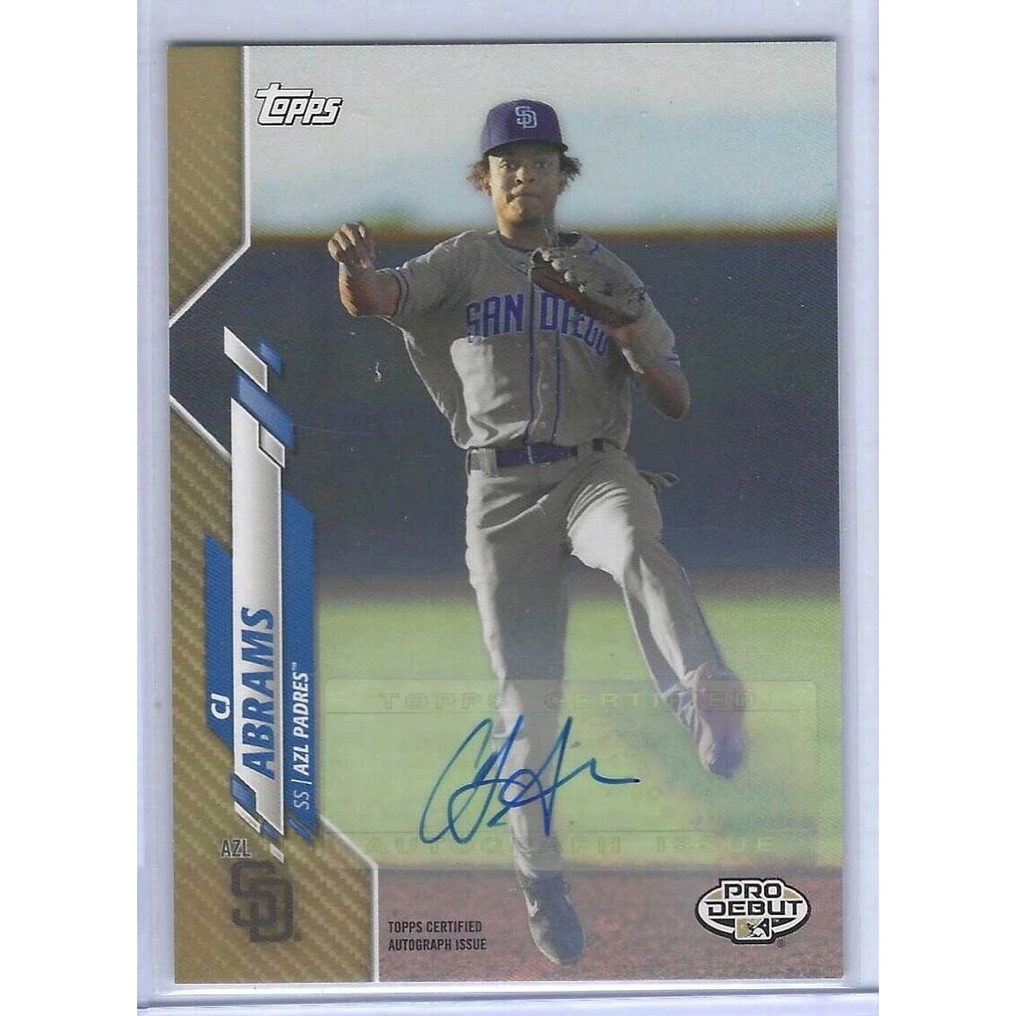 Cj Abrams 2020 Topps Pro Debut Gold Prospect Auto #d 50/50 - Walmart.com