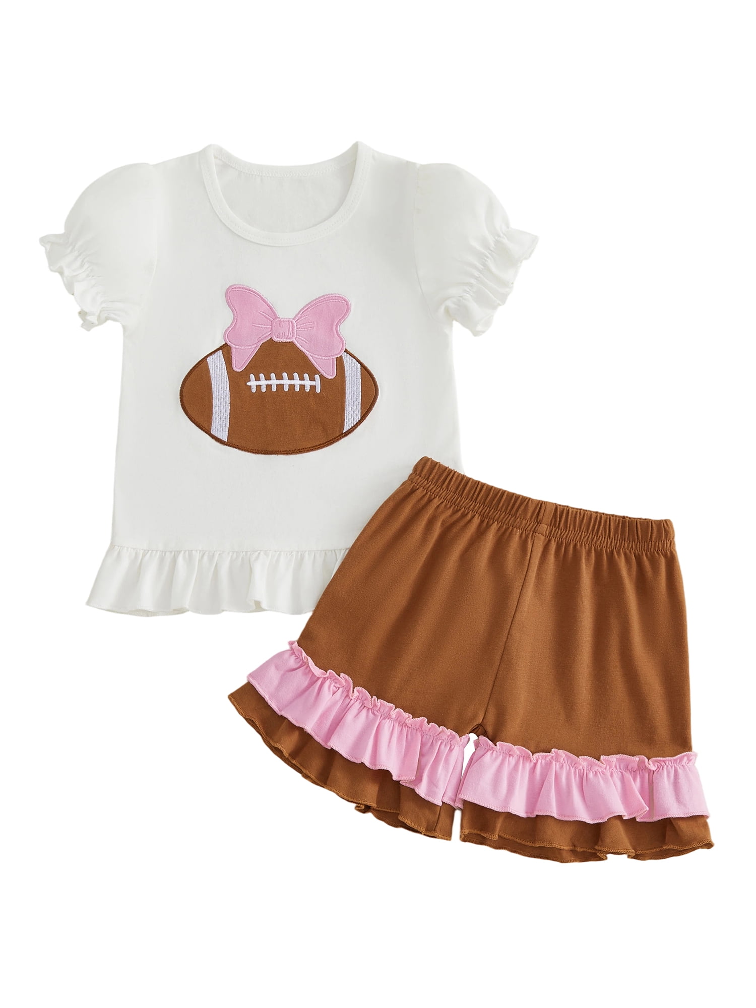 Cjfdfy Toddler Baby Girl Football Outfit Infant Baby Girl Summer Fall ...