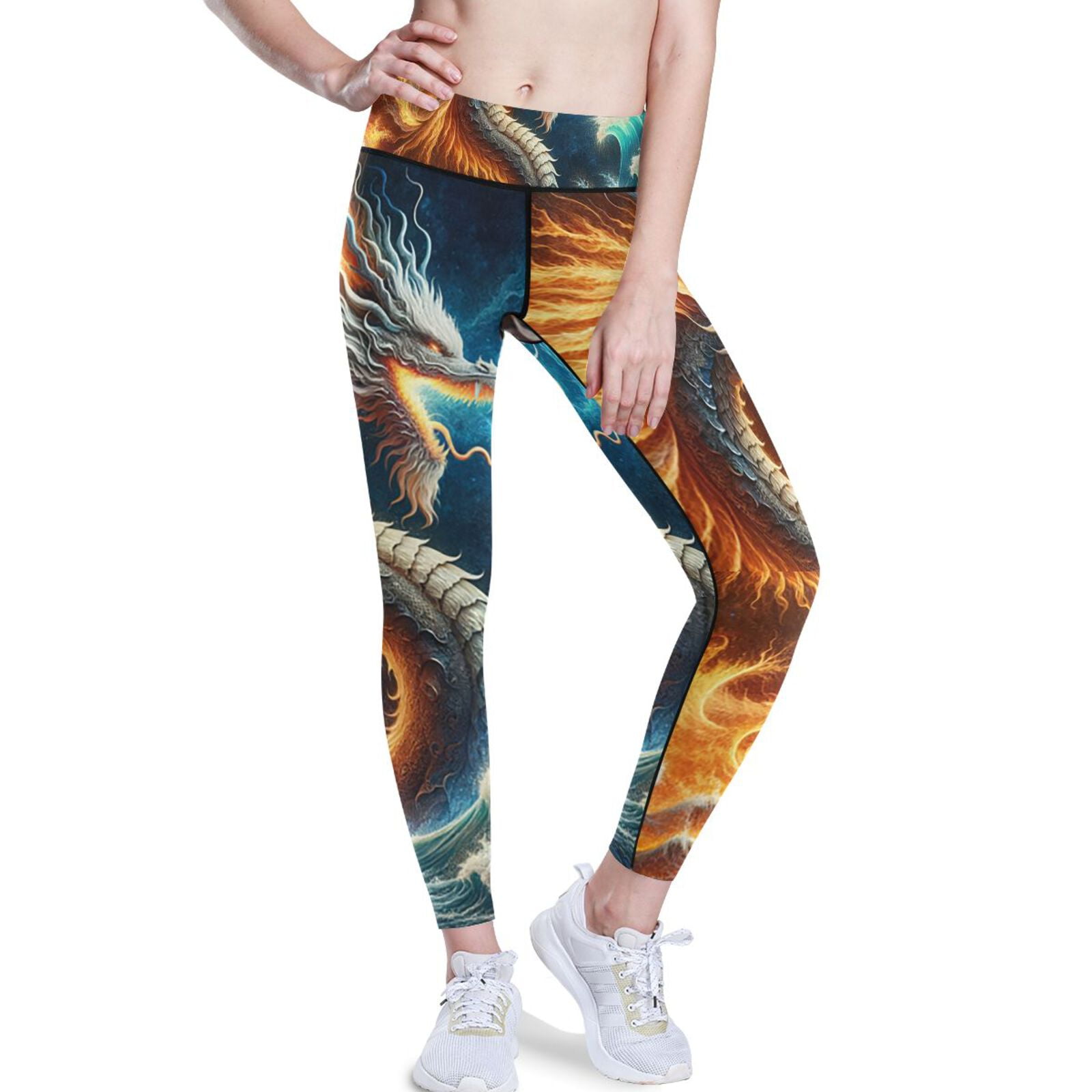 Ckdifva Animal Dragon Beast Monster Yoga Pants with Pockets for Women ...