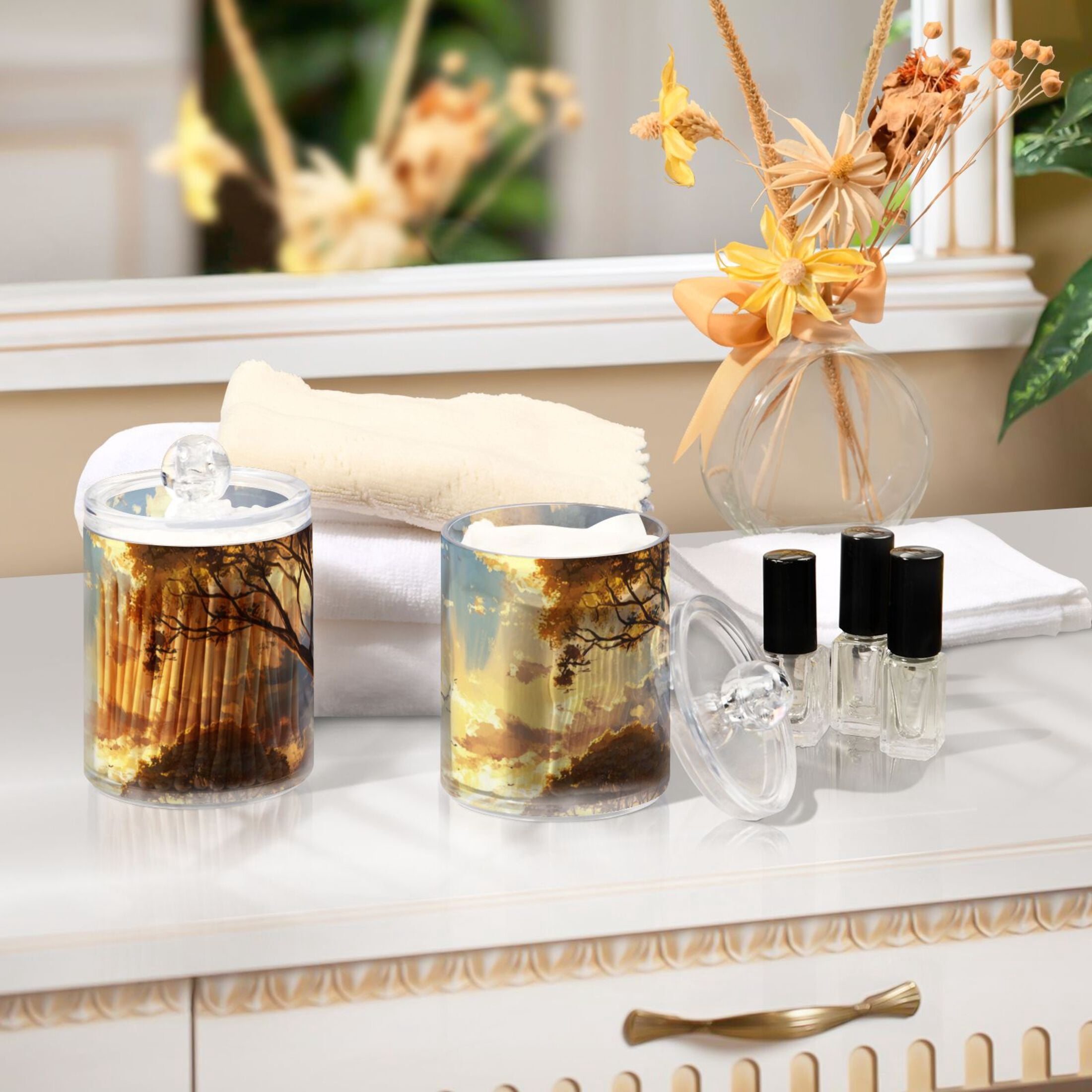 Ckdifva Animals in Jungle Storage Jar with Lid Acrylic Organization ...