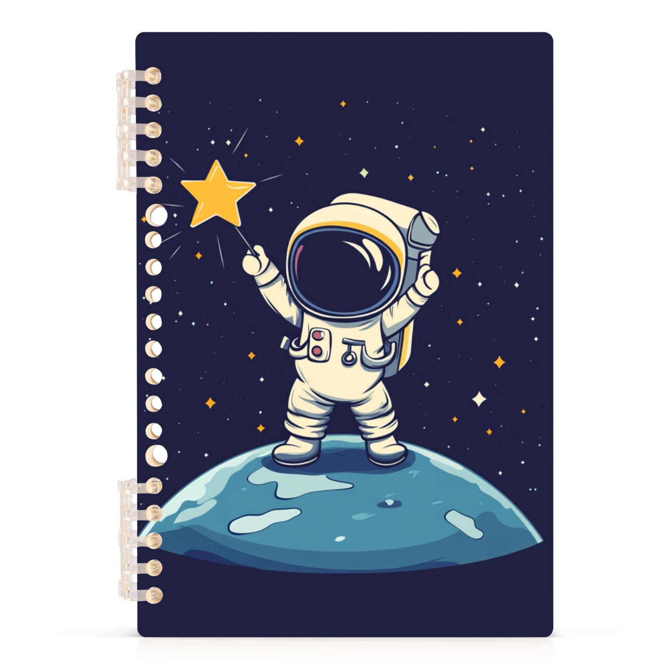 Ckdifva Astronaut Reaching Star A5 Ring Binder Notebook Journey Note ...