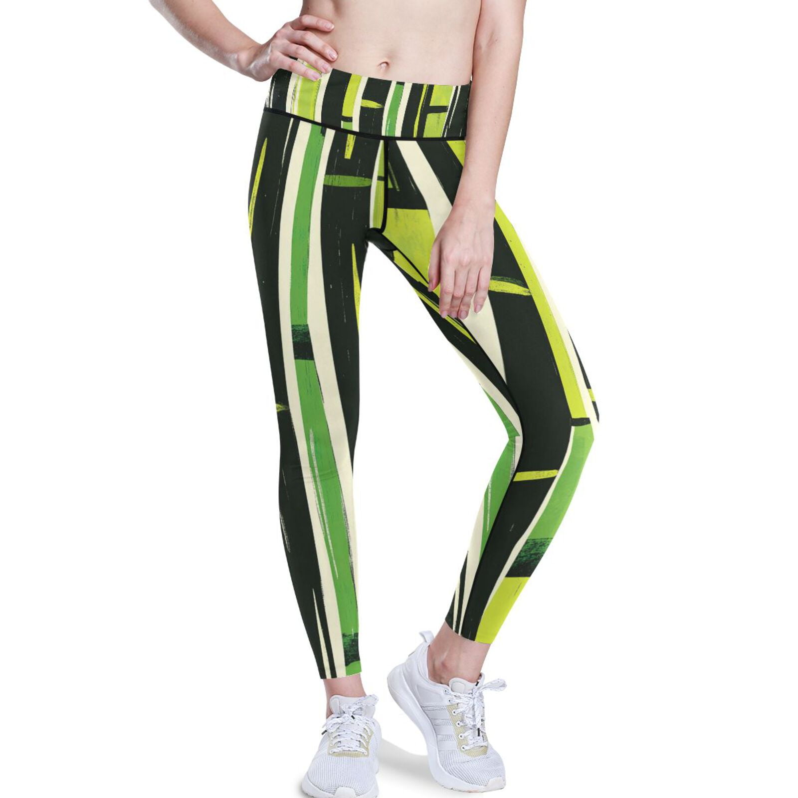 Ckdifva Bamboos Stripe Yoga Pants with Pockets for Women Workout ...