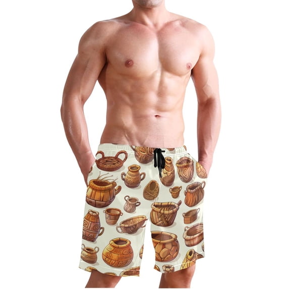 Ckdifva Baskets Men's Board Shorts Swim Trunks Drawstring Summer Beach ...