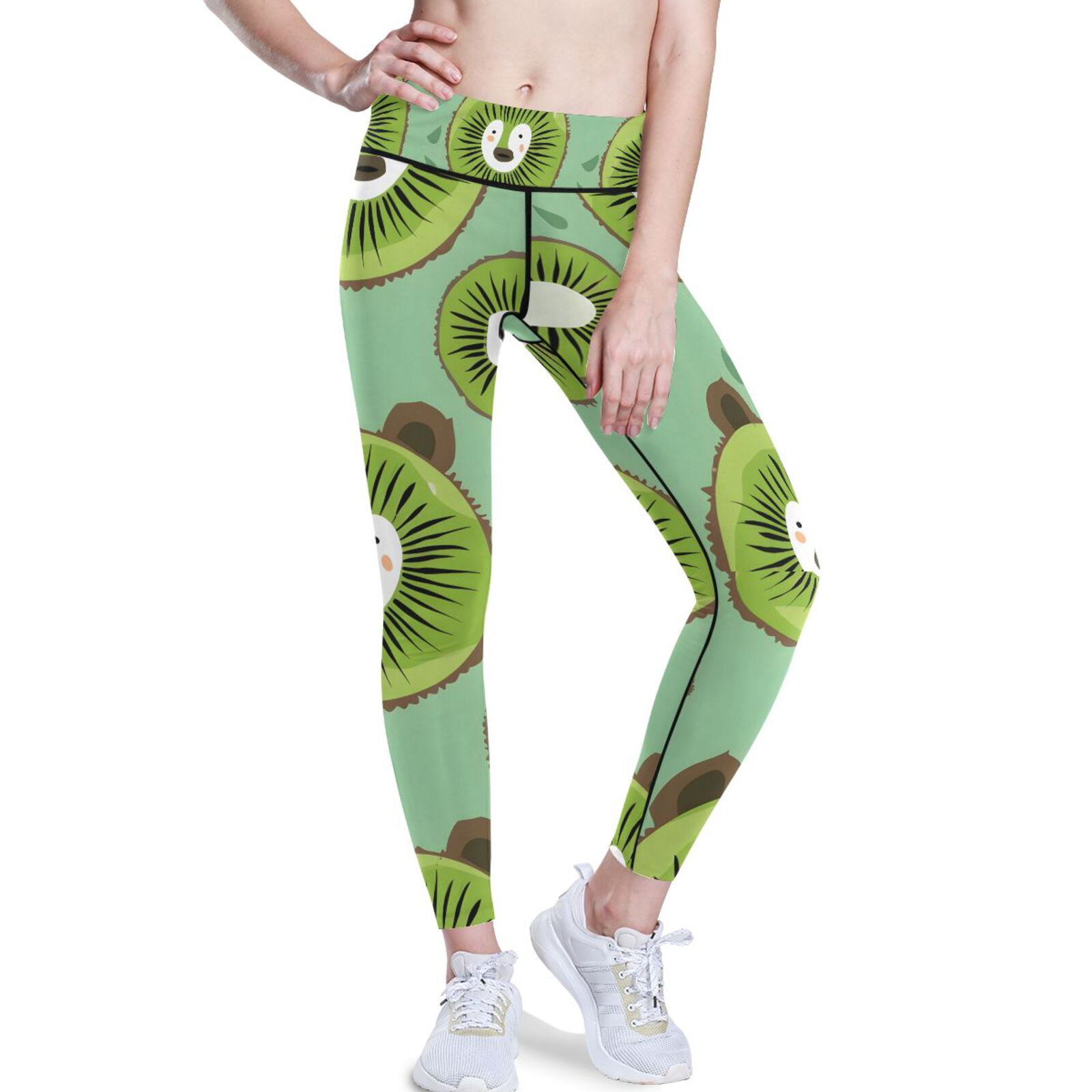 Ckdifva Bear Kiwi Slices Yoga Pants with Pockets for Women Workout ...
