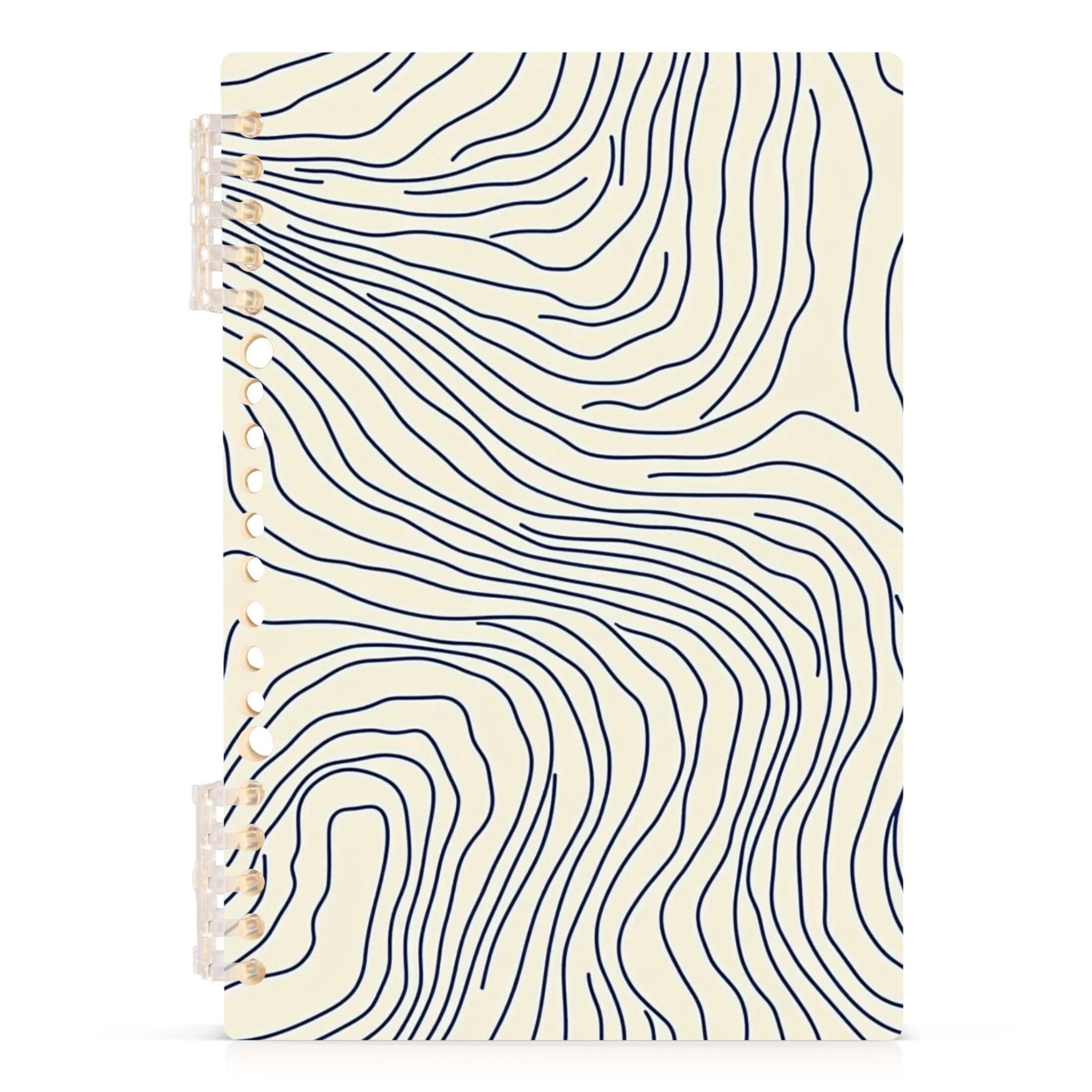 Ckdifva Blue Lines Curves A5 Ring Binder Notebook Journey Note Diary ...