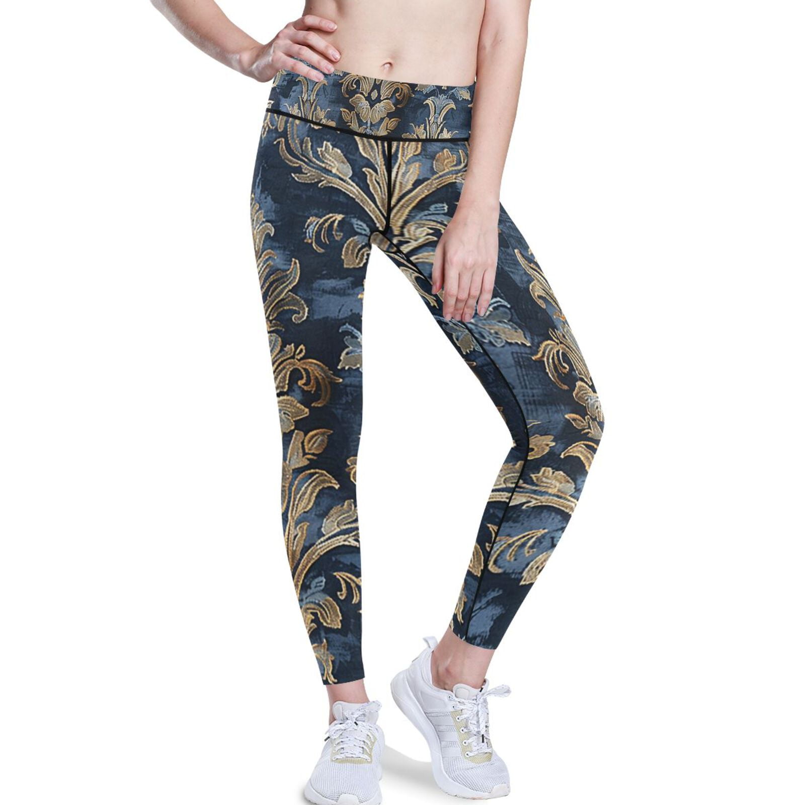 Ckdifva Boho Floral Yoga Pants with Pockets for Women Workout Athletic ...