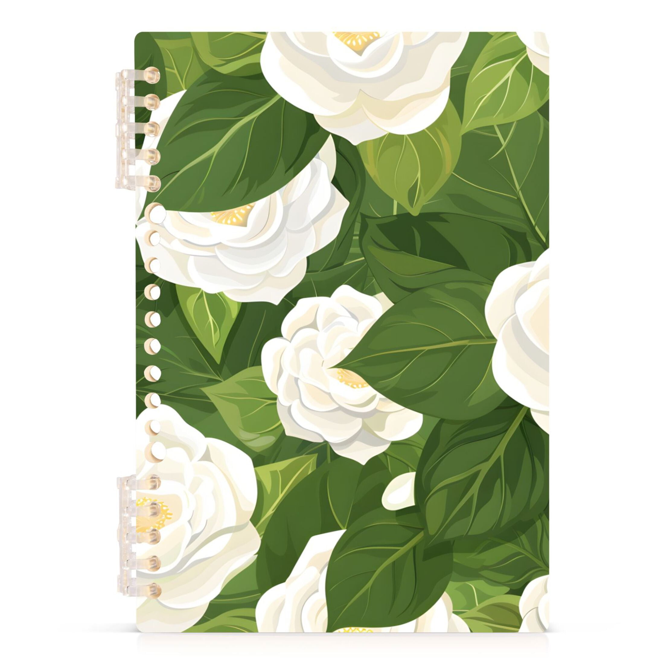 Ckdifva Camellia Flowers A5 Ring Binder Notebook Journey Note Diary ...