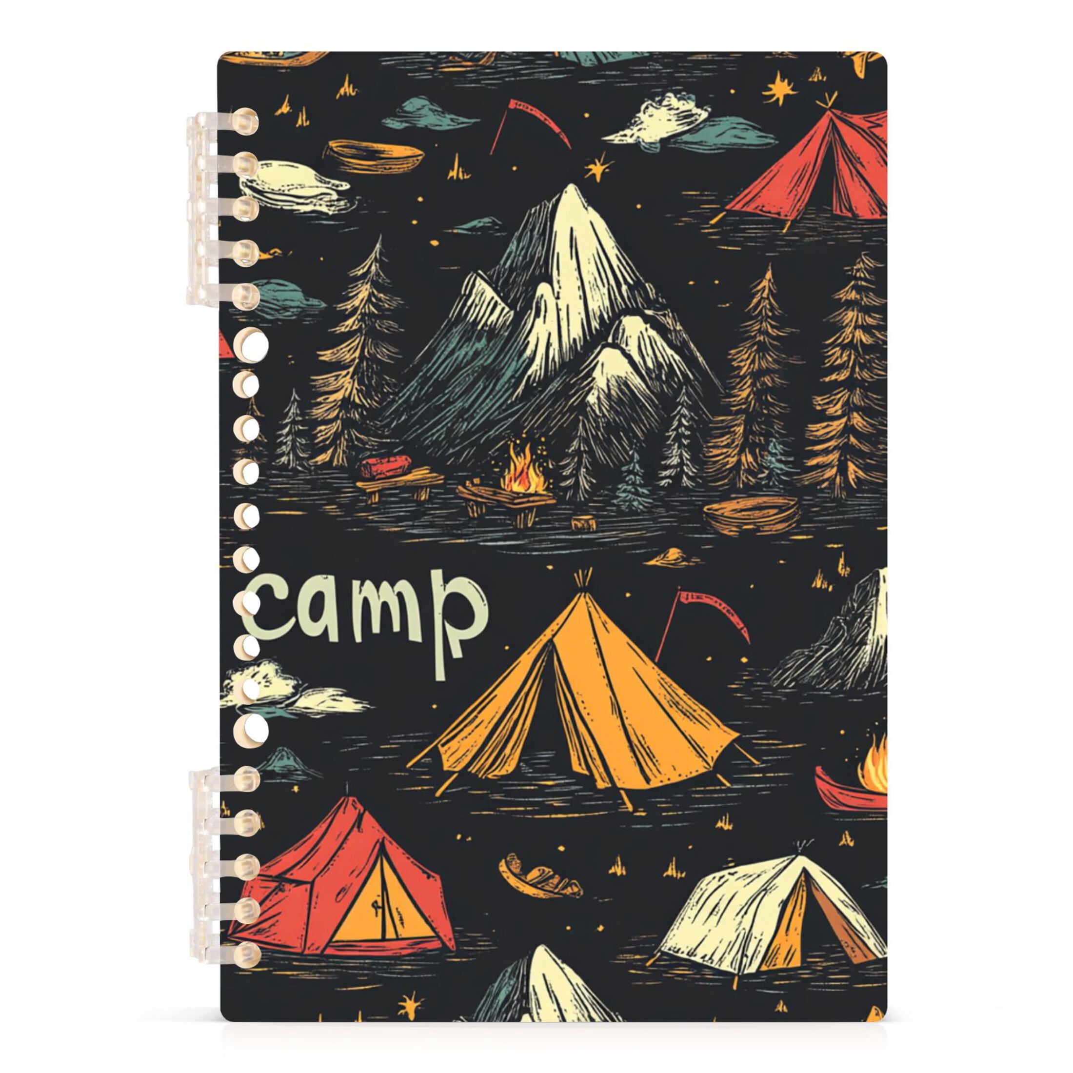 Ckdifva Camp Fire Trees A5 Ring Binder Notebook Journey Note Diary ...