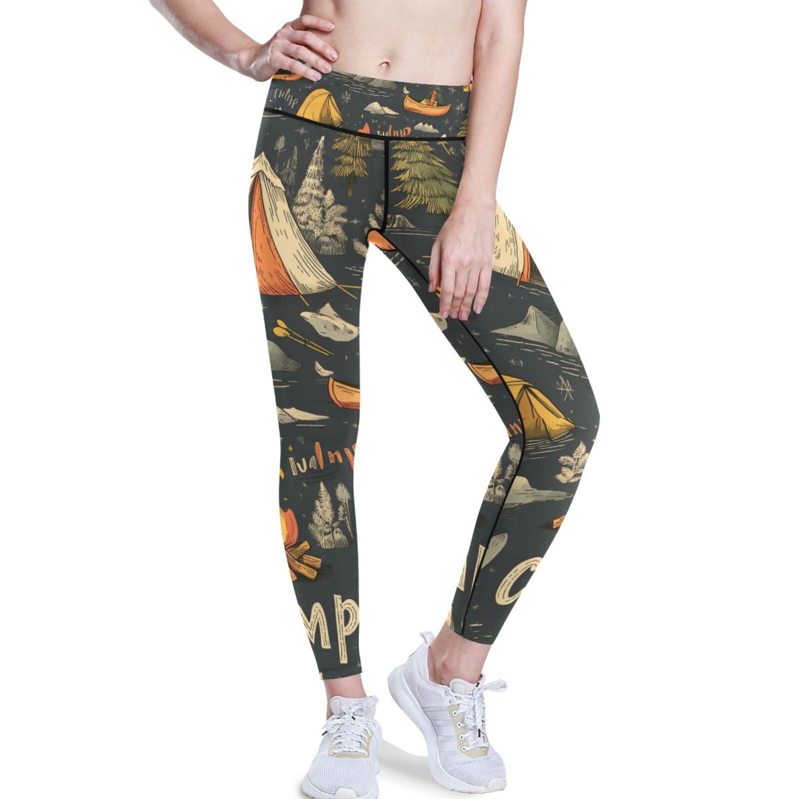 Ckdifva Camps Trees Yoga Pants with Pockets for Women Workout Athletic ...