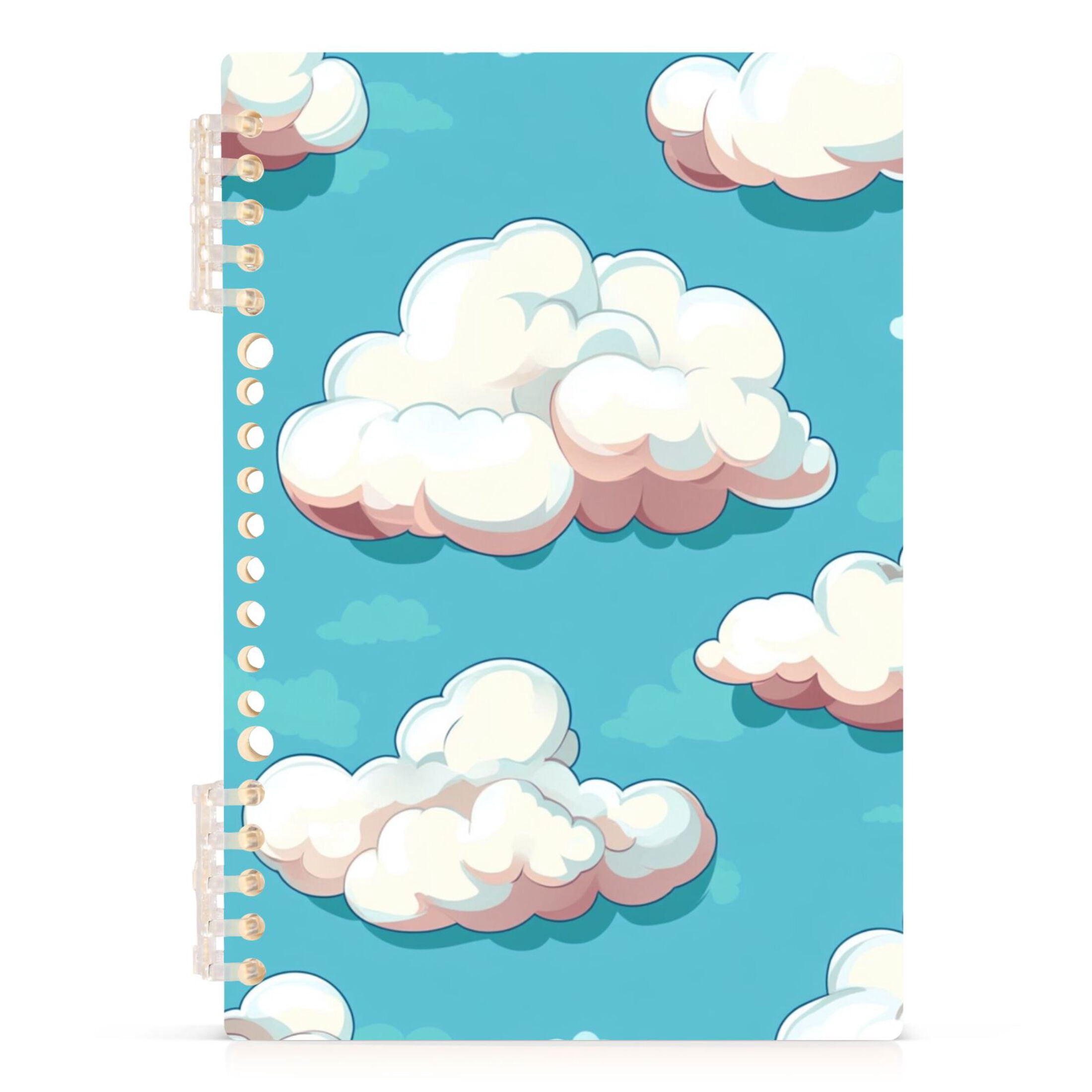 Ckdifva Cartoon Clouds A5 Ring Binder Notebook Journey Note Diary ...