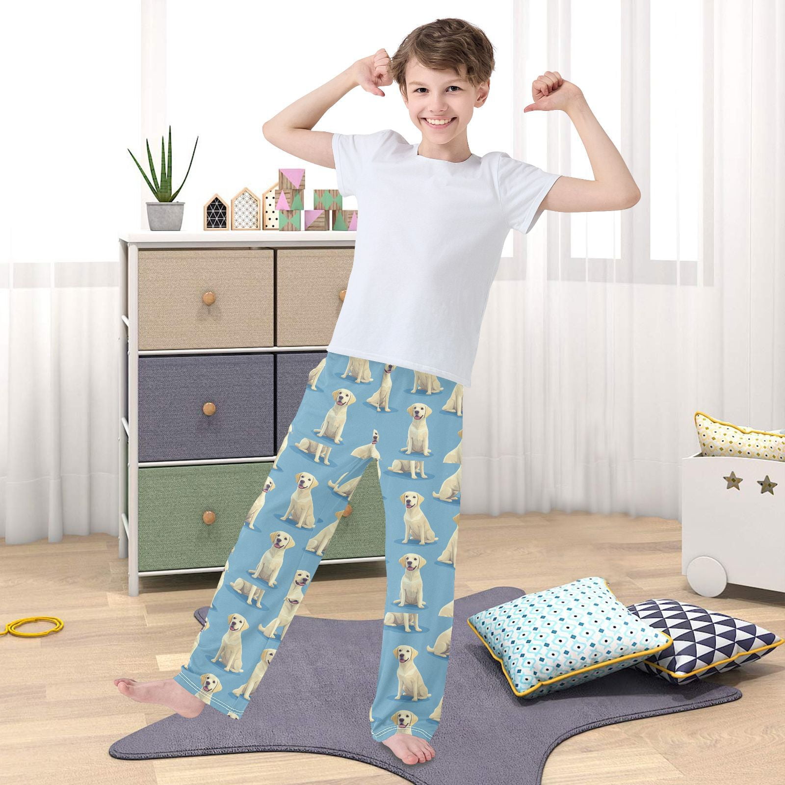 Ckdifva Cartoon Labradors Pajama Pants Boys Girls Pajamas Bottoms ...