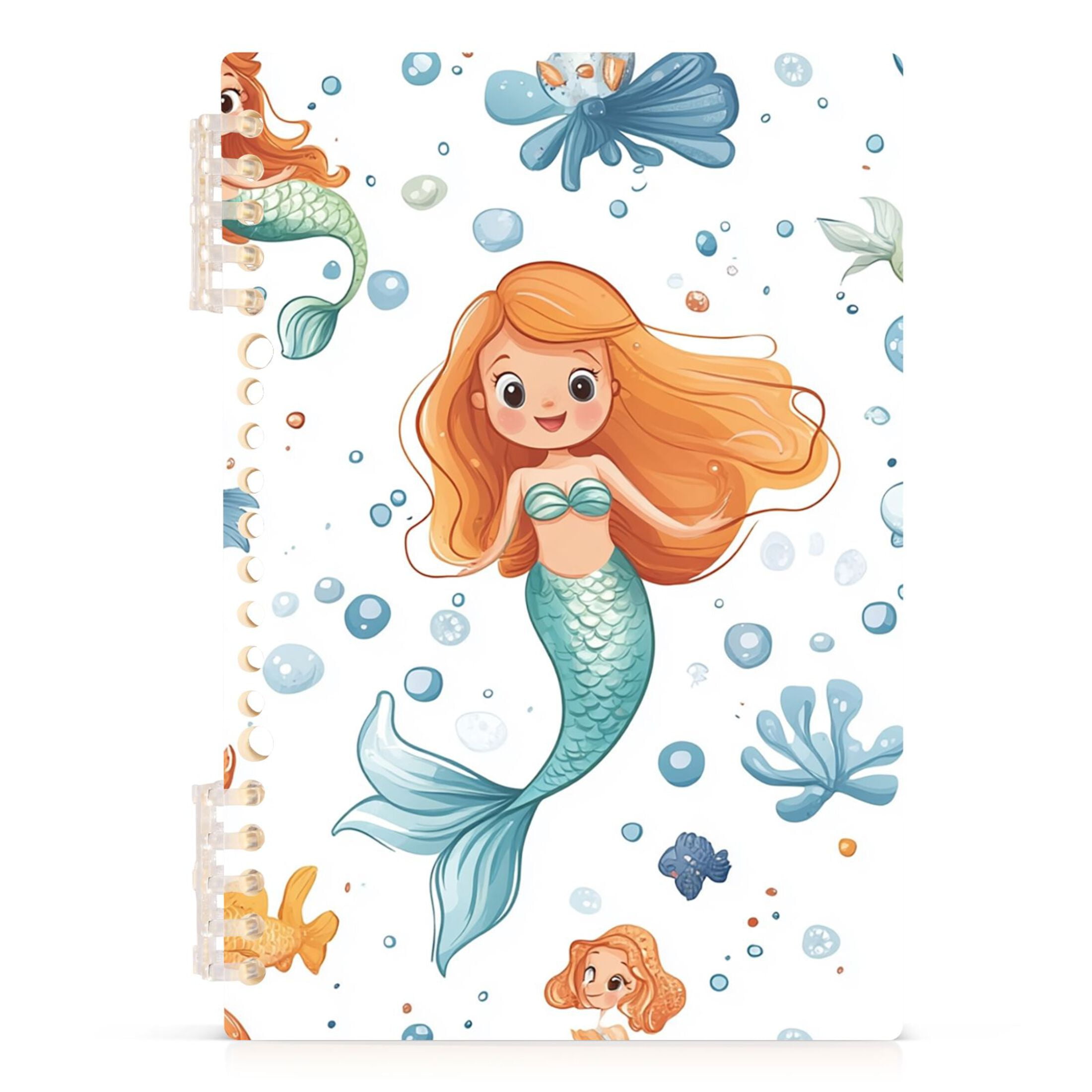 Ckdifva Cartoon Mermaid A5 Ring Binder Notebook Journey Note Diary ...