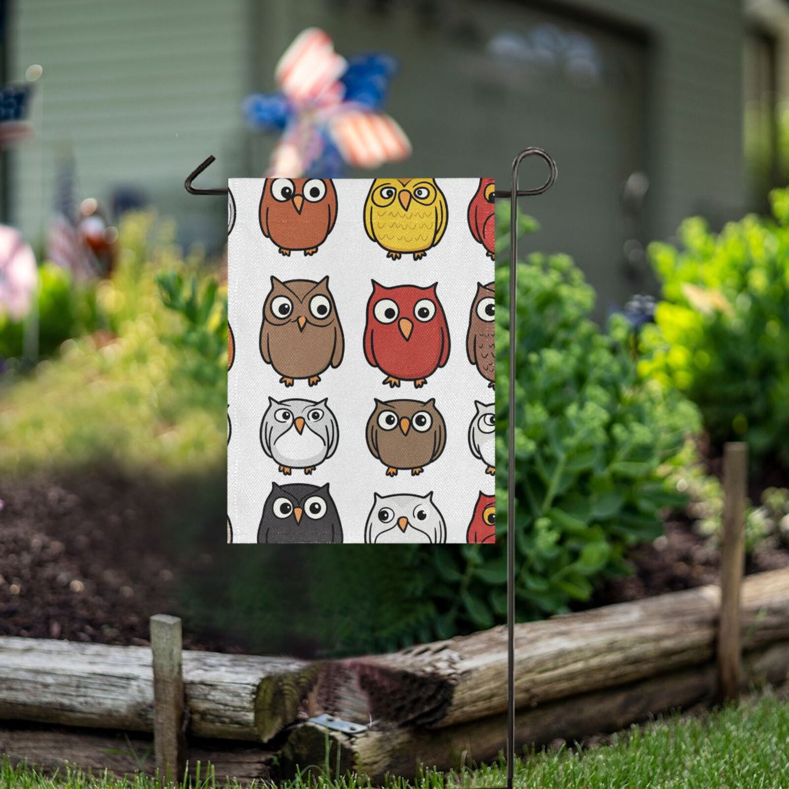 Ckdifva Cartoon Owls Garden Flag 28 x 40 Inch Vertical Double Sided for ...