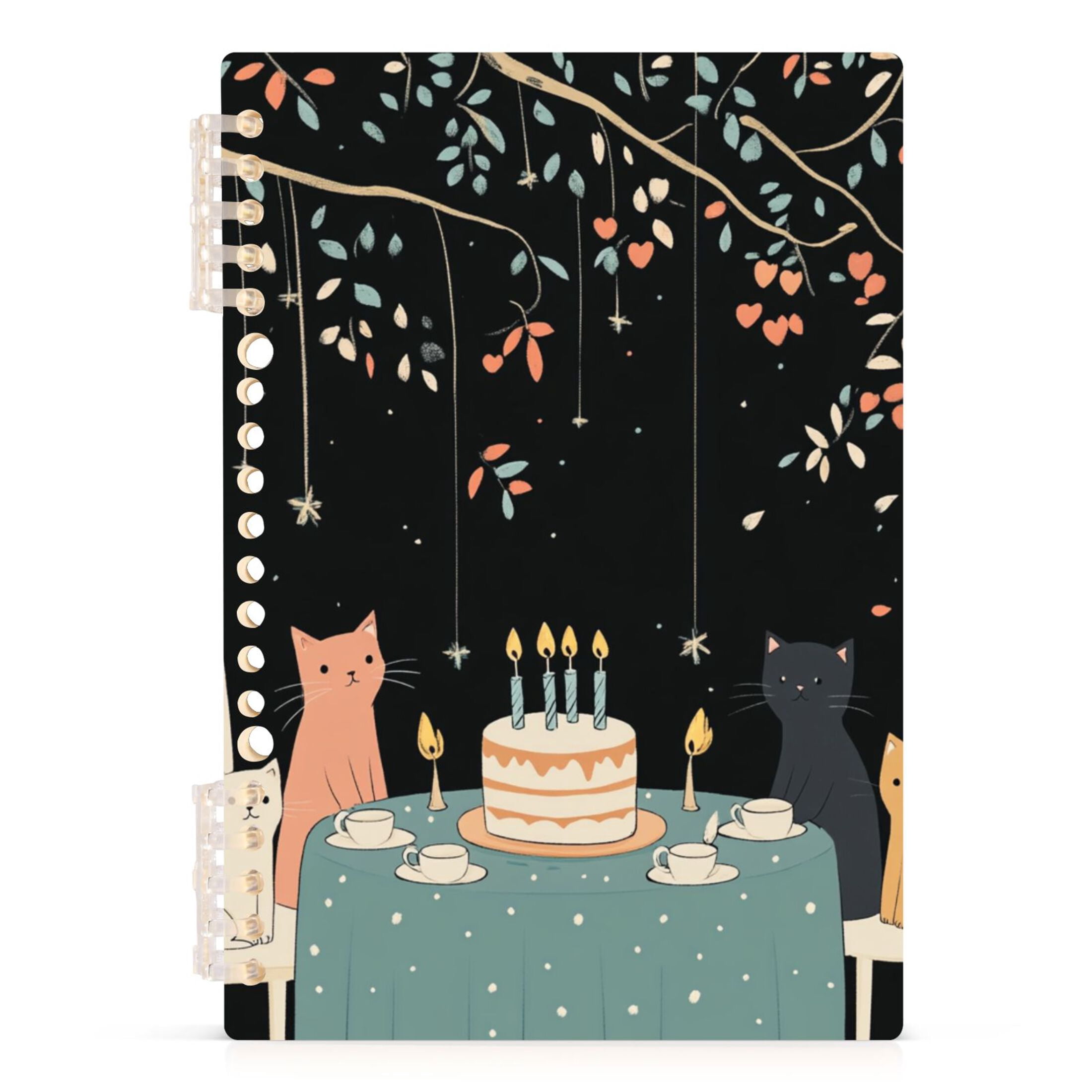 Ckdifva Cats Birthday Cake A5 Ring Binder Notebook Journey Note Diary ...